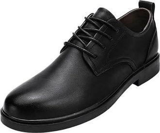 Generic Lacets en Cuir v&eacute;ritable for Chaussures habill&eacute;es Homme, Lacets Ronds cir&eacute;s Noirs, compatibles avec Les Chaussures Oxford, Chaussures Ville, Mariage e