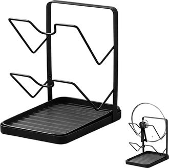 Generic Topfdeckelhalter, Topfdeckel Organizer mit L&ouml;ffelablage, Deckel Organizer K&uuml;che - Generisch, f&uuml;r K&uuml;chenarbeitsplatte, Platzierung von Topfdeckeln und 