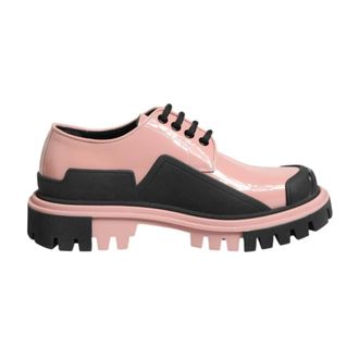 Dolce & Gabbana Puderrosa Leder Schn&uuml;rschuhe - - Shoes - Damen - Rosa - 36 1/2 EU