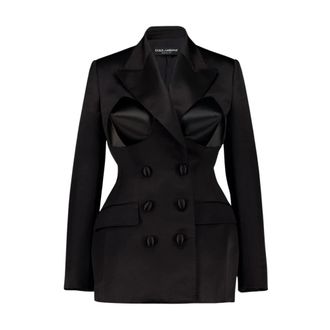 Dolce & Gabbana Duchess Jacke mit konischen K&ouml;rbchen - - Dresses - Damen - Schwarzk - S