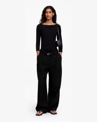 Arket Hose Aus Boucl&eacute;-Wollmischung -Schwarz