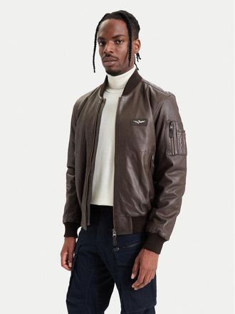 Aeronautica Aeronautica Militare Lederjacke 262PN0966UPL00328 Braun Regular Fit