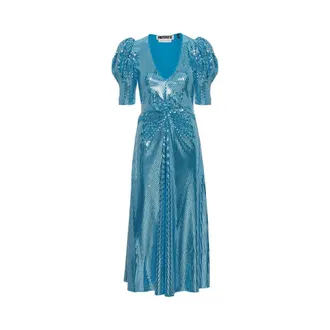 Rotate Rotate Birger Christensen, Femme, Robes, Bleu, Taille: 36 FR Robe Sierina