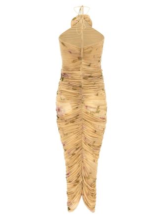 Magda Butrym 3D Floral Halter Dress - Beige