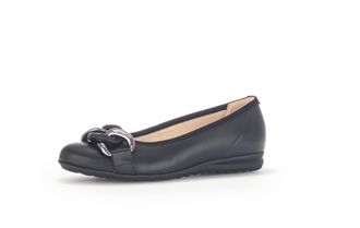 Gabor Damen Klassische Ballerinas, Frauen Flats,Moderate Mehrweite (G),Slip-ons,klassisch elegant,Ballerinen,schwarz(Uni+asilb),37.5 EU / 4.5 UK