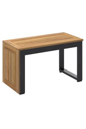 ambia GARDEN Gartenbeistelltisch, Anthrazit, Akazie, Holz, Metall, Akazie, massiv, rechteckig, C-Form, 70x38x35 cm, Gartenm&ouml;bel, Gartentische, Beistelltische outdo