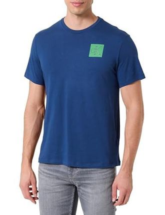 Calvin Klein T-Shirt Manches Courtes Homme Gradient Monogram Logo en Coton, Bleu (Blue Jean), M
