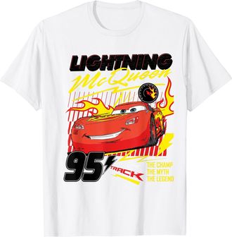Cars Lightning McQueen On Fire T-Shirt