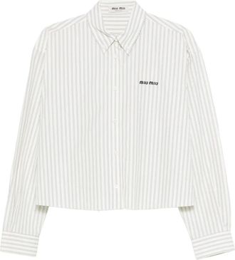 Miu Miu striped cotton shirt - Gelb