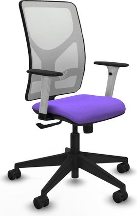 Piqueras y Crespo Schreibtischstuhl, wei&szlig; und lila, mit wei&szlig;en und schwarzen Armlehnen, h&ouml;henverstellbare Lendenwirbelst&uuml;tze, 3 Positionen, Wei&szlig; / Lila