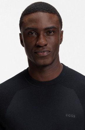 HUGO BOSS Kurzarmpullover KN_Momentum-Lite TS Kurzarm, Regular Fit, Baumwollmischung