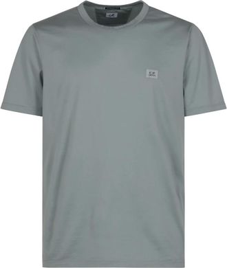 C.P. Company C.p. Company, Homme, Tops, Bleu, Taille: XL Mercerized Jersey 70/2 Gasato Short Sleeve Patch T-Shirt