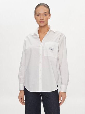 Calvin Klein Jeans Hemd J20J222610 Wei&szlig; Relaxed Fit