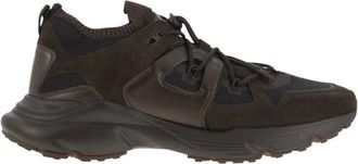 Tod's Homme, Chaussures, Brun, Taille: 42 1/2 EU Baskets en cuir et tissu technique