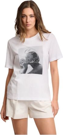 Kocca Femme, Tops, Blanc, Taille: 42 FR T-Shirt D&eacute;contract&eacute; Illustr&eacute; &agrave; Manches Courtes