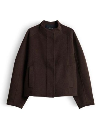 OPUS Wolljacke Jacke aus doppellagige Wollqualit&auml;t Regular Fit Paspeltaschen vorne