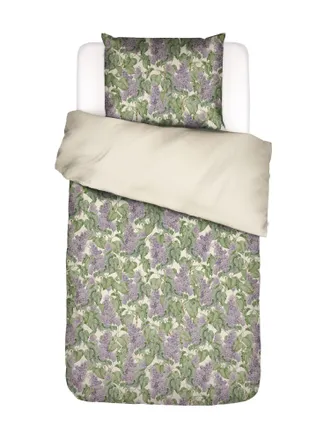 Essenza Bettw&auml;sche Dirce Vanille, 135x200 + 1x 80x80 cm - 100% Baumwollpercale 200TC - Blumen