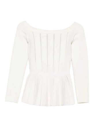 Elisabetta Franchi Pull Col Rond - Blanc