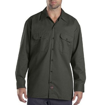 Dickies Chemise &agrave; Manches Longues Coupe Classique de Travail d&eacute;contract&eacute; pour Homme - Vert - Medium