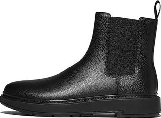 FitFlop Homme Skandi Mens Tumbled-Leather Chelsea Boots Bottine, Noir, 46 EU