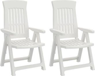 vidaXL Vidaxl - Chaises inclinables de jardin lot de 2 blanc pp