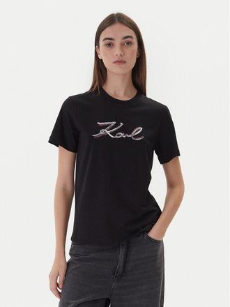 Karl Lagerfeld T-Shirt A4W17052 Schwarz Regular Fit