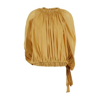 Semicouture Femme, Blouses et Chemises, Jaune, Taille: 38 FR Haut en mousseline de coton