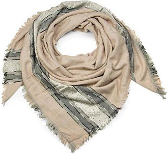 styleBREAKER foulard XXL avec paillettes et rayures, franges, &eacute;charpe dhiver, tissu, femme 01016156, couleur:Rose