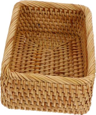 Cabilock 1st&uuml;ck Handgefertigter Aufbewahrungskorb Rattan F&uuml;r Und Schlafzimmer Rustikaler Dekorationskorb Aufbewahrung Von Kleinigkeiten F&uuml;r Snacks Und Kleine G