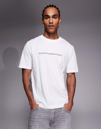 Barbour T-shirt &agrave; logo contour&eacute; - Blanc