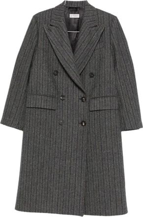 Alberto Biani Femme, Manteaux, Gris, Taille: 34 FR Wool Double-Breasted Coat