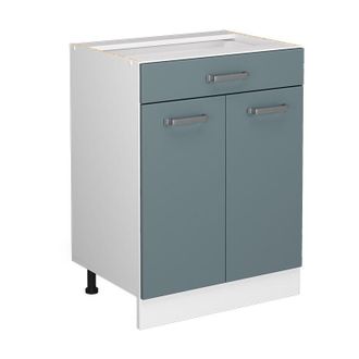 Vicco Meuble bas universel R-Line, Bleu-gris, 60 cm avec tiroirs, sans plan de travail Vicco