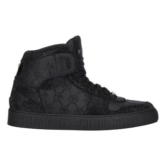 Philipp Plein unisex, Chaussures, Noir, Taille: 40 EU Carson Monogram Strass High Top Baskets