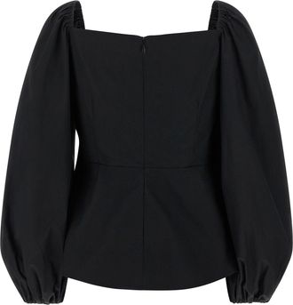Carolina Herrera Puff Sleeve Blouse - Black