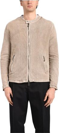 Giorgio Brato Homme, Vestes, Beige, Taille: L Blouson Aviateur en Cuir