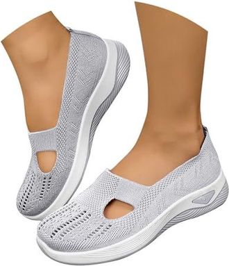 Generic Chaussures de marche confortables pour femme, baskets orthop&eacute;diques tiss&eacute;es l&eacute;g&egrave;res et respirantes avec semelle douce, soutien de la vo&ucirc;te plantaire c