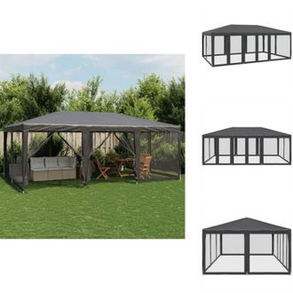 vidaXL Tente de f&ecirc;te avec 10 parois lat&eacute;rales maille anthracite 6x4 m - Tente De F&ecirc;te - Tentes De F&ecirc;te - Tente - Tente De Gazebo
