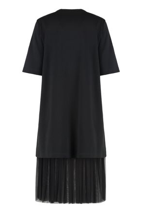 Moncler Womens Cotton And Tulle Dress Black