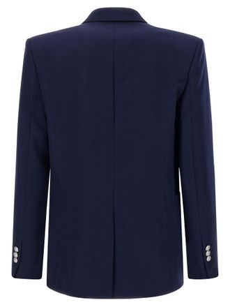 Balmain Mens Blue Virgin Wool Blazer Clothing