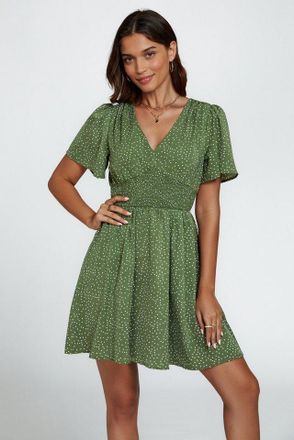FS Collection Minikleid Damen Minikleid Sommerkleid Freizeitkleid Kurzkleid V-Ausschnitt (XS (EU:36 / UK:8) &middot; S (EU:38 / UK:10) &middot; M (EU:40 / UK:12) &middot; L (EU:42 / UK: