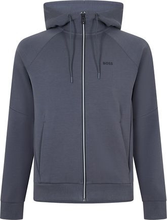 HUGO BOSS Hoodie mit durchgehendem Rei&szlig;verschluss f&uuml;r Herren, Raglan&auml;rmel (Dunkelgrau)