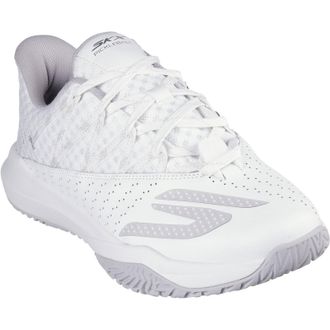 Skechers Herren Viper Court Rally Sneaker, White Leather/Mesh/Trim, 42.5 EU