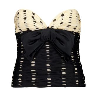Valentino Garavani Chiffon Top mit Polka Dots - - Tops - Damen - Schwarzk - S
