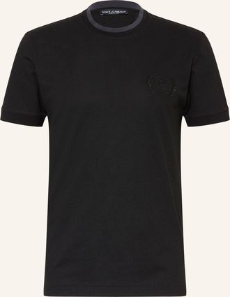 Dolce & Gabbana T-Shirt Aus Piqu&eacute; schwarz