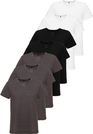 Tazzio T-Shirt Herren 7er-Pack V-Ausschnitt Shirt V-Neck Basic E107 (Mix TZJ-1, S)