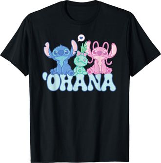 Disney Stitch with Angel & Scrump Fluffy Cute Ohana T-Shirt