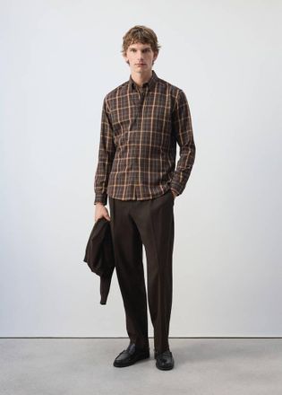 Mango Regular-Fit-Flanellhemd mit Karomuster braun - Herren - XXL - MANGO MAN