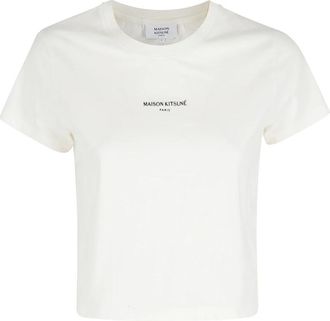 Maison Kitsun&eacute; Femme, Tops, Beige, Taille: 36 FR Baby Tee-Shirt