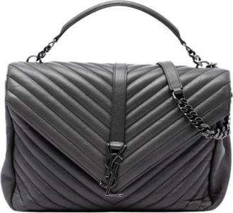 Saint Laurent Pre-owned College Satchel - Femme - Pre-owned - Gris - Taille: ONE Size