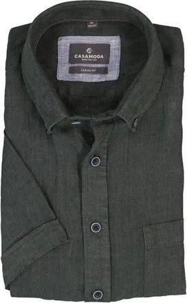 Casamoda CasaModa Herren Kurzarmhemd gr&uuml;n Leinen